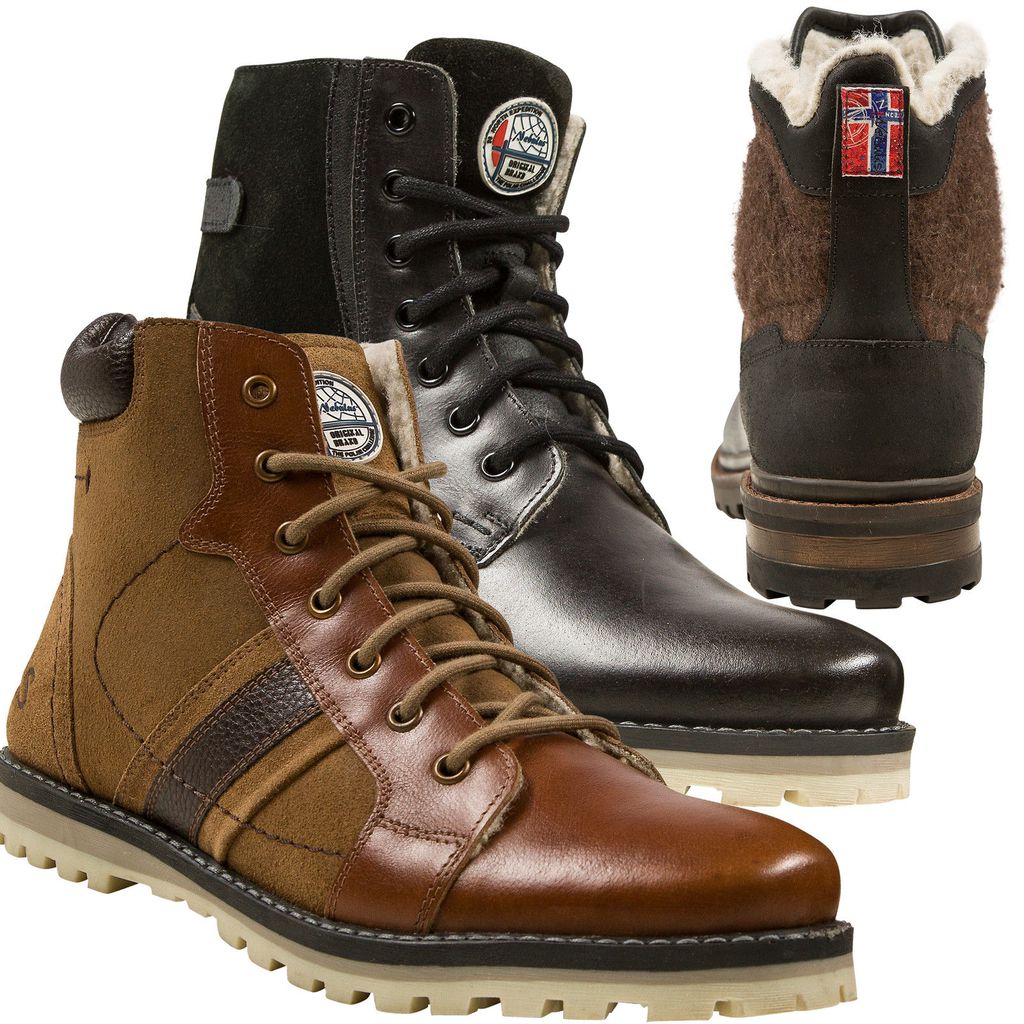 Nebulus Herren Lederstiefel gefüttert mit Merinowolle für je 49,99€