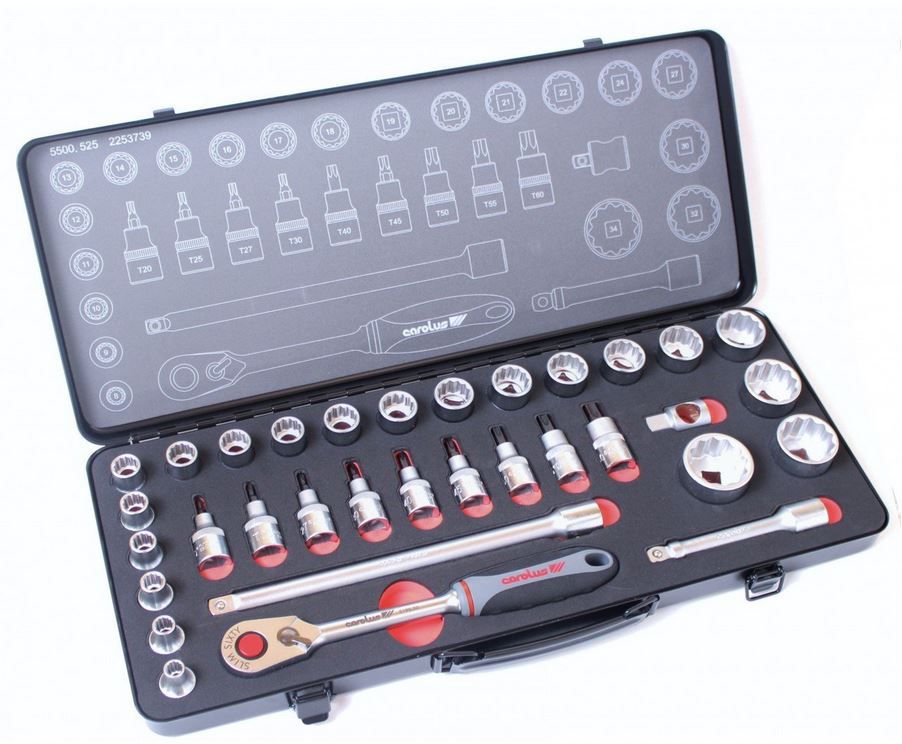 Carolus by Gedore SLIM SIXTY - 33 Teile Steckschlüssel Satz 1/2 für 39 ...