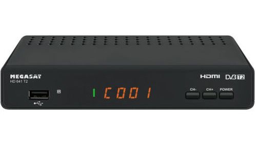Megasat DVB-T/T2 HD Receiver mit USB-Medienwiedergabe für 33,33€