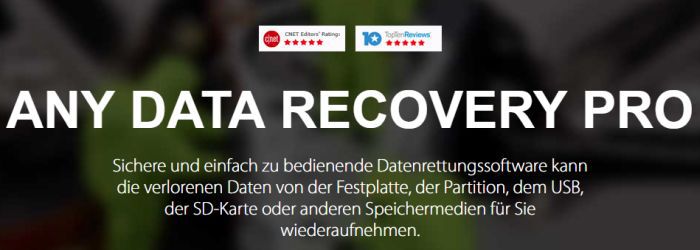 Tenorshare Any Data Recovery Pro (3 Computer Lifetime-Lizenz) gratis