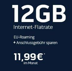 Vodafone Internet-Flatrate mit 12GB LTE Daten für 11,99€ mtl.