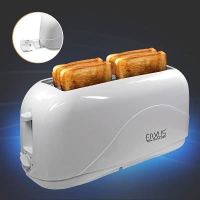 Eaxus Langschlitz Toaster 4-Scheiben "Cool Touch" mit Krümelfach für 16 ...