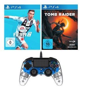 Nacon Wired Compact Controller + Fifa 19 (PS4) + Shadow of the Tomb ...