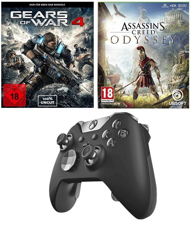 Xbox One Elite Wireless Controller + Games: Assassins Creed Odyssey ...