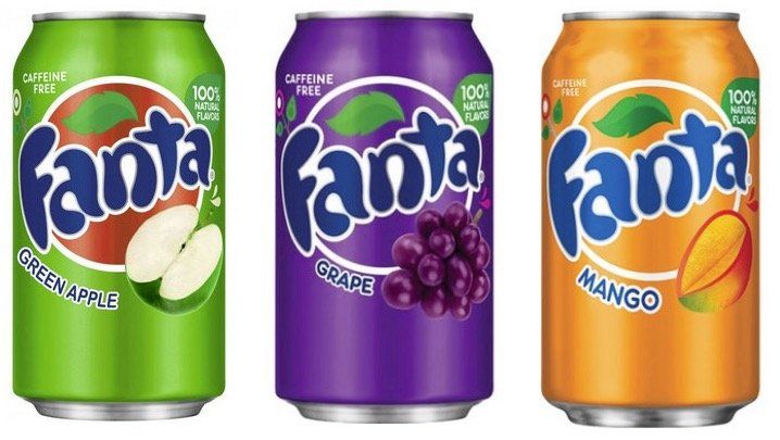 Fanta-Sorten aus den USA: 12er Pack Green Apple, Strawberry, Grape oder ...