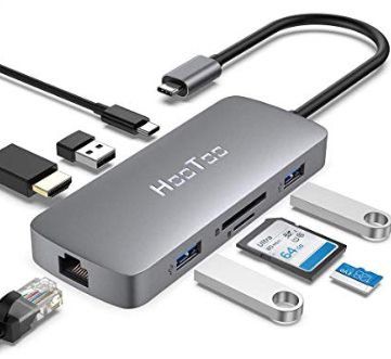 HooToo USB-C Hub mit drei USB-Anschlüssen, 4K HDMI, SD-Kartenleser für ...