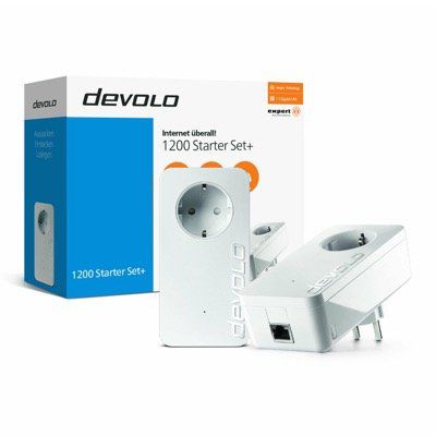 devolo dLAN 1200 Starter Set+ Powerline bis 1.200Mbit/s für 72€ (statt 92€)