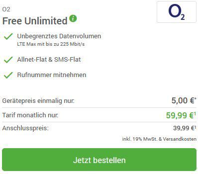 iPhone 11 Pro 64GB für 4,95€ + o2 Allnet-Flat mit unendlich LTE ...