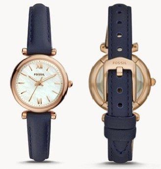 Fossil ES4502 Carlie Mini Damenuhr mit Lederarmband für nur 26,70 ...