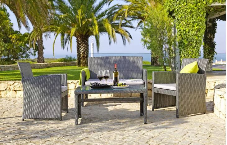 modern living Michelle: Lounge-Garnitur mit Zweisitzer, Tisch und 2 ...