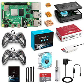 LABISTS Raspberry Pi 4 Model B Gaming Kit mit 4GB, 64GB SD-Karte & 2 ...