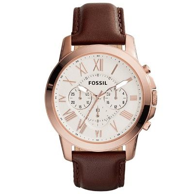 Fossil FS4991 Grant Chronograph mit braunem Leder-Armband für 77,70 ...