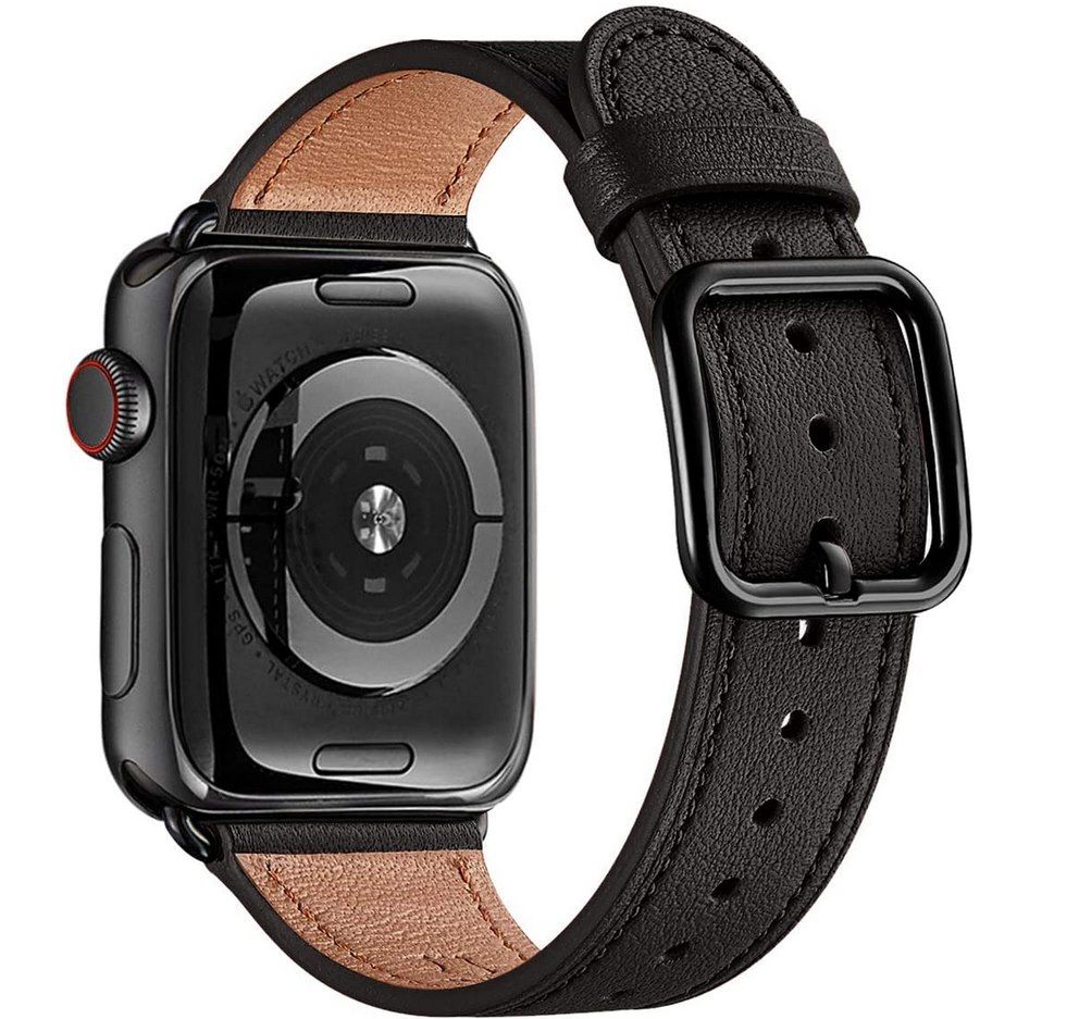 60% Rabatt auf MNBVCXZ Lederbänder für Apple Watch 38mm bis 44mm ab 6 ...