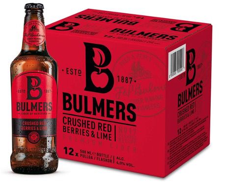 🍓12x Bulmers Crushed Red Berries & Lime Cider (0,5L) für 21,37€ (statt 27€)