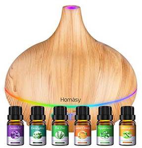 Homasy Diffuser (500ml) mit LEDs & 6 ätherischen Ölen für 19,99€ (statt ...