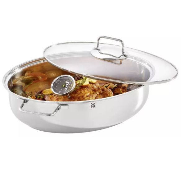 WMF Bräter mit Glasdeckel 8,5 L inkl. Thermometer für 67,94€ (statt 84€)