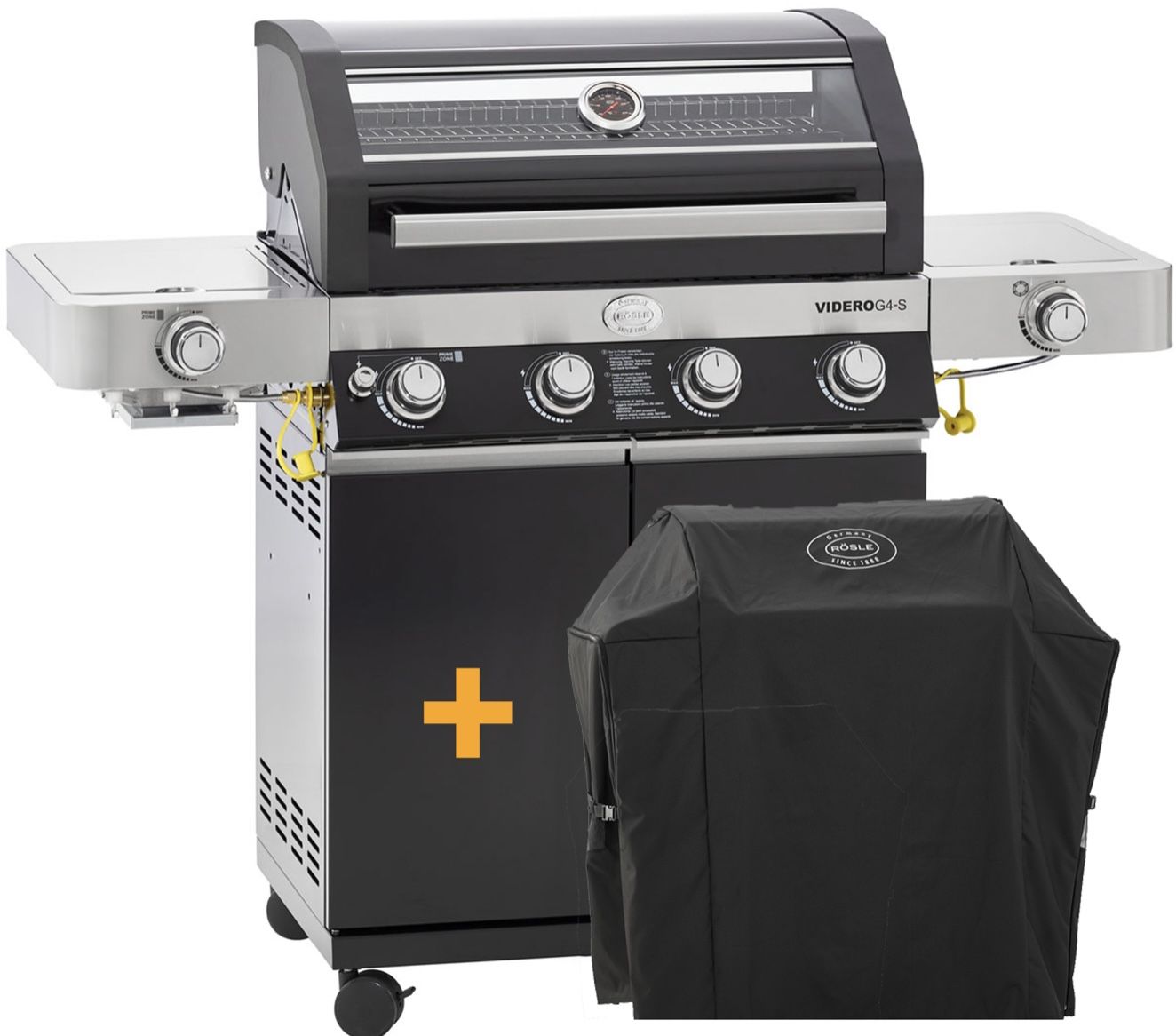 Roesle Gasgrill Videro G4-S Vario+ Modell 2022 mit 4 Hauptbrennern inkl ...