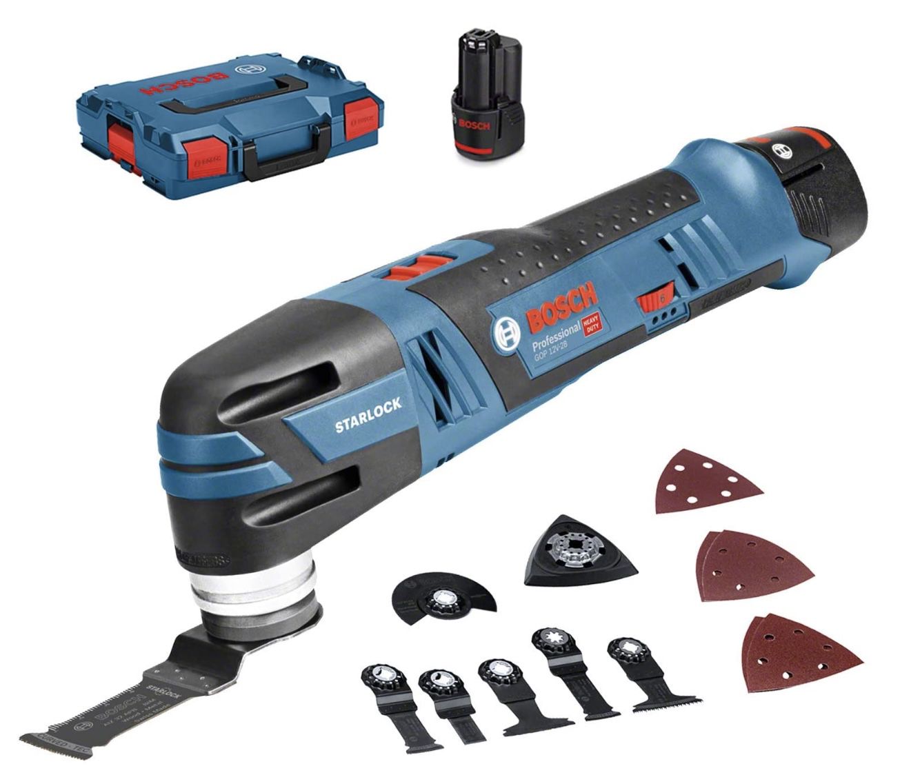 Bosch Professional GOP 12V-28 Akku Multi-Cutter inkl. 2x 3,0 Ah Akku ...