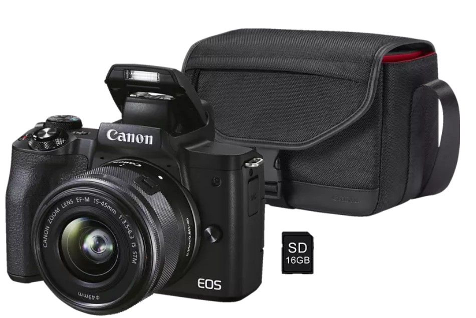 CANON EOS M50 MK2 Systemkamera Kit mit 15-45mm Objektiv & Zubehör für ...