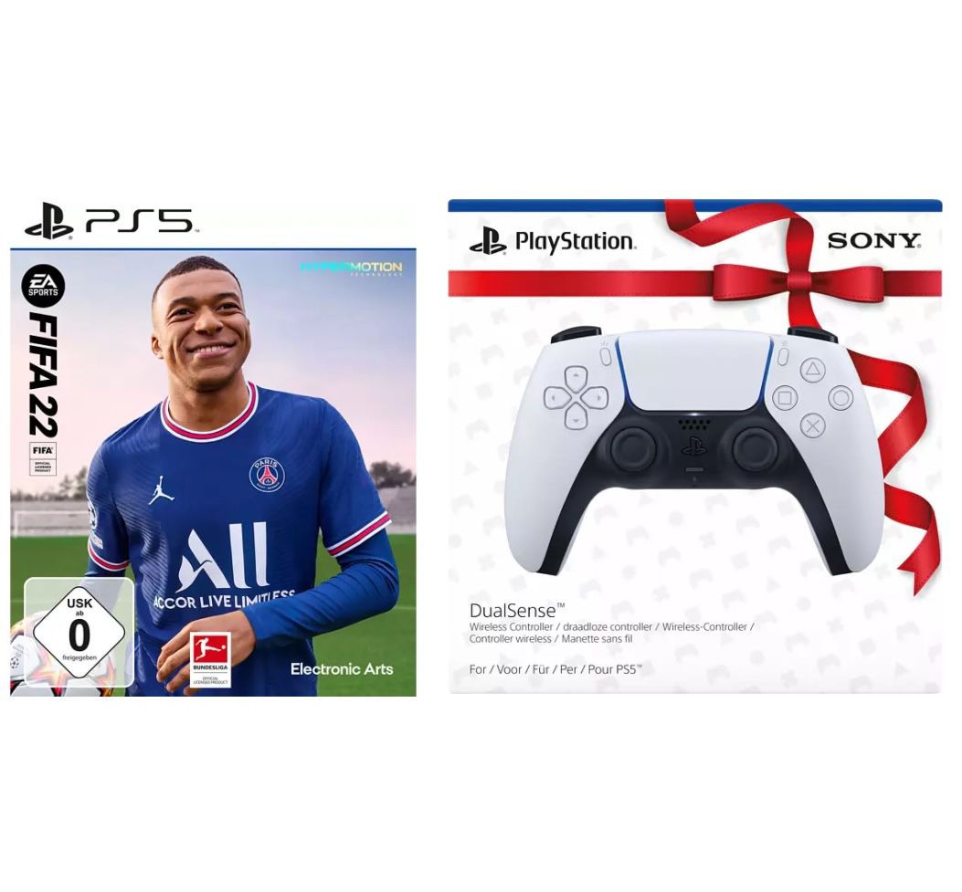 Fifa 22 (PS5) + Sony DualSense Wireless-Controller für 90,99€ (statt 110€)