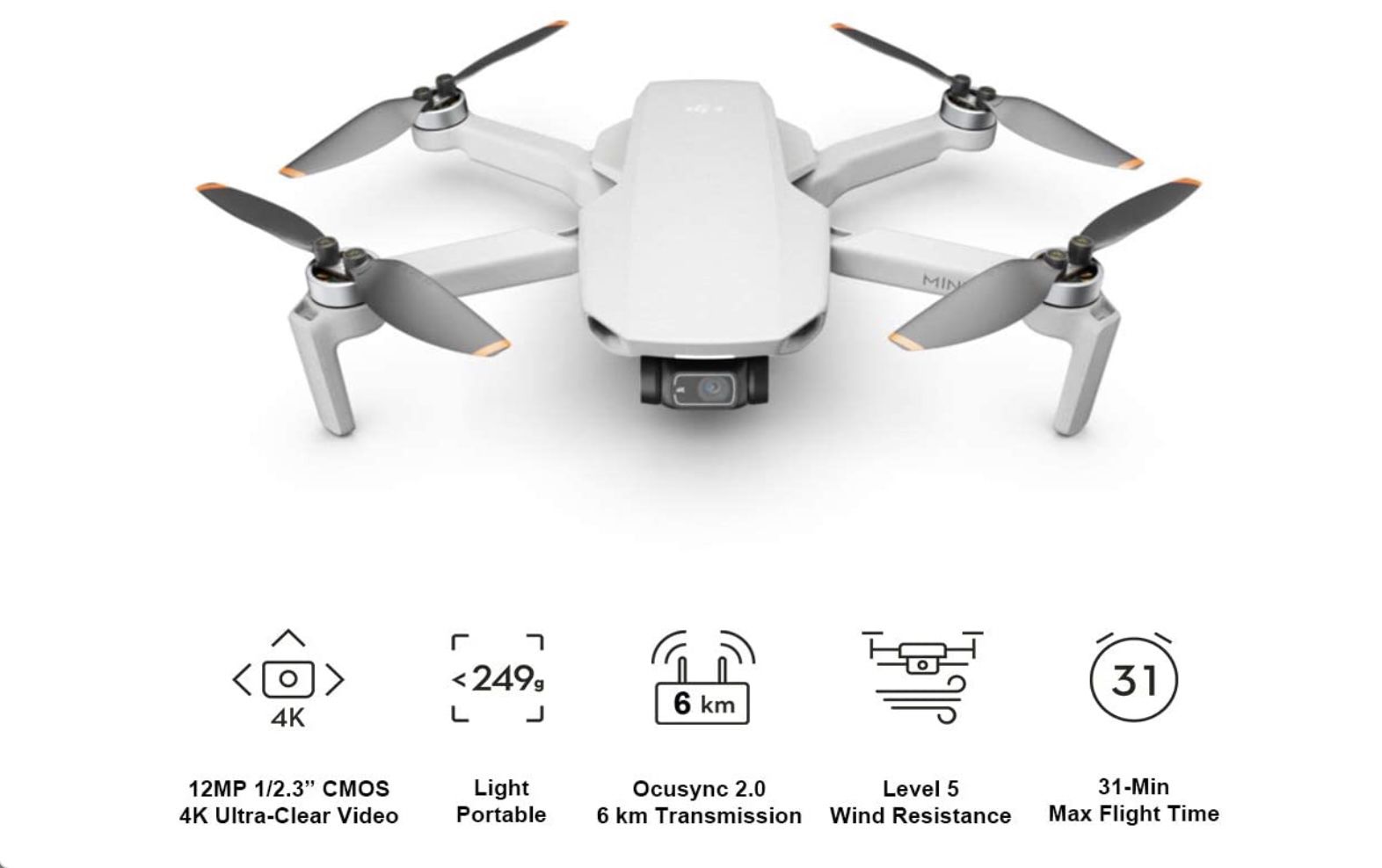DJI Mini 2 Fly More Combo mit 31 Minuten Flugzeit & 4K-Kamera + Care ...