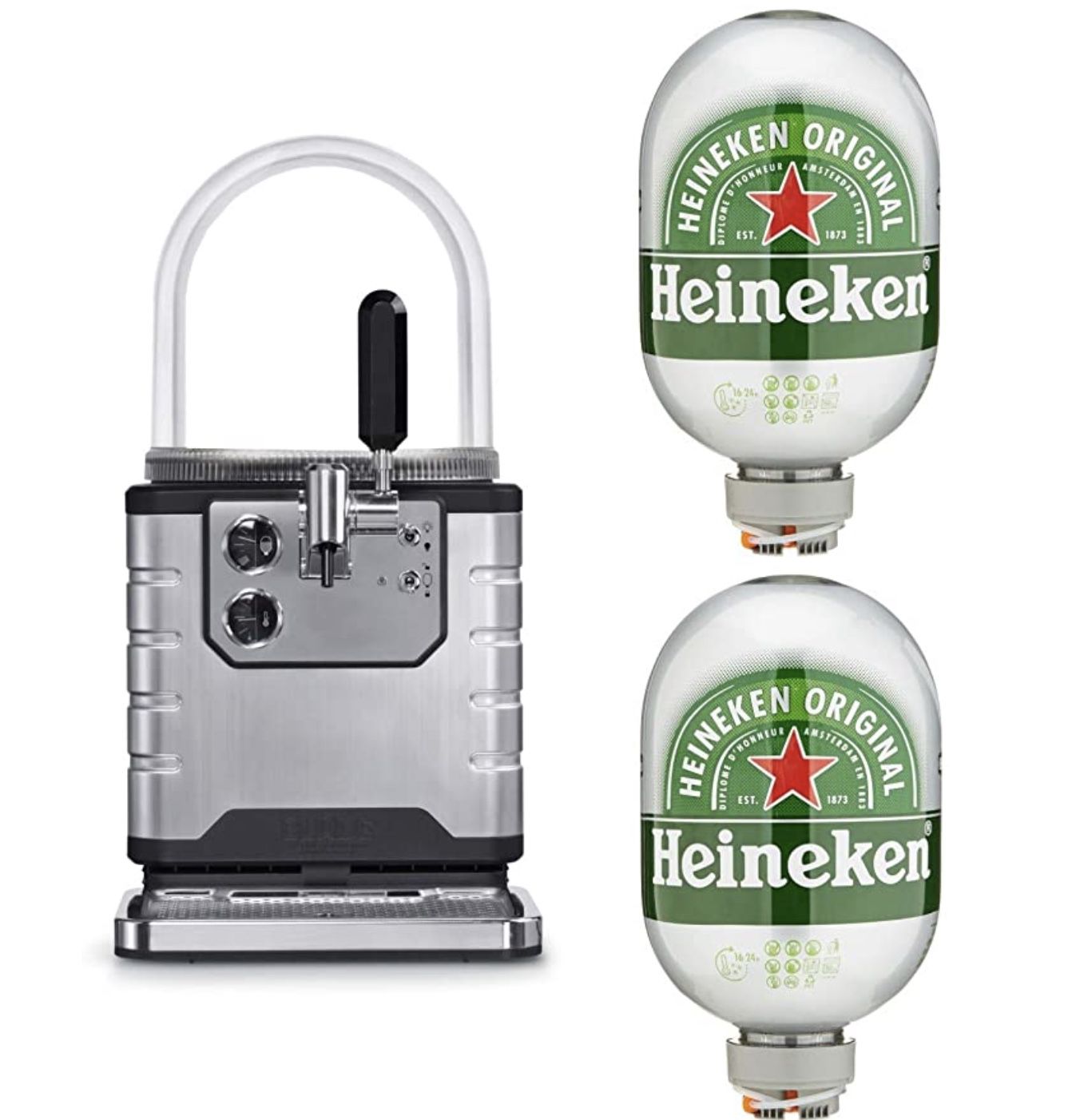 Beerwulf Blade Bier-Zapfanlage inkl. 2x 8 Liter Heineken Helles Bier ...