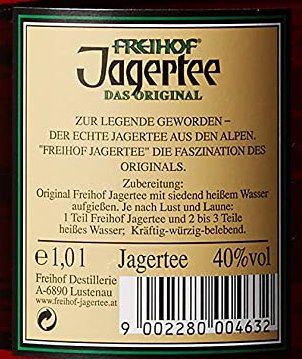 Freihof Jagertee (1L) – Original Jägertee aus Österreich mit 40 % Vol ...