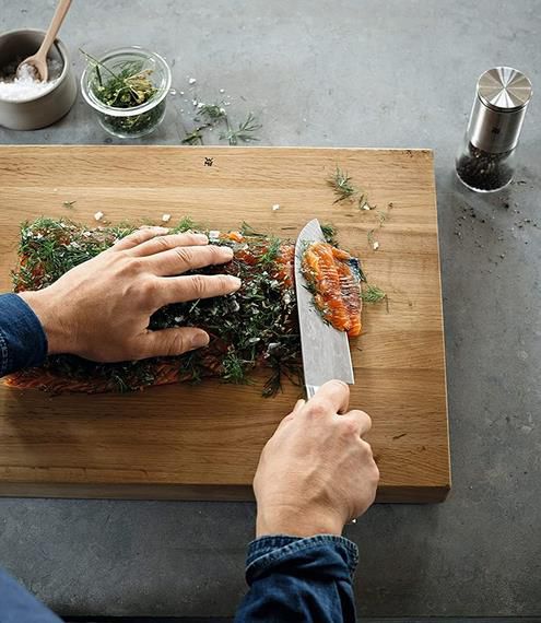 WMF Grand Gourmet Damastmesser - 120-lagiger Stahl mit 32cm Länge für ...