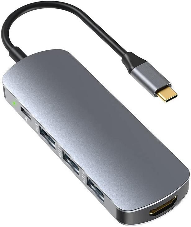 Floomp 7-in-1 USB C Hub Adattatore mit USB 3.0, 4K HDMI und 100 Watt ...