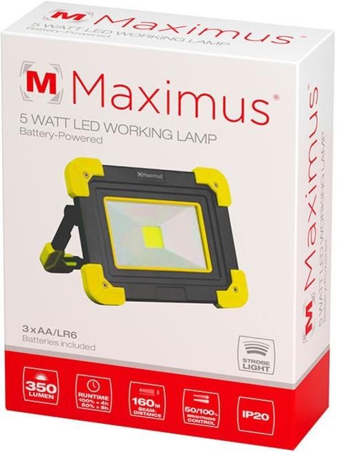 Maximus M-WKL-001YB - batteriebetriebene LED Arbeitsleuchte 5W, 350lm ...