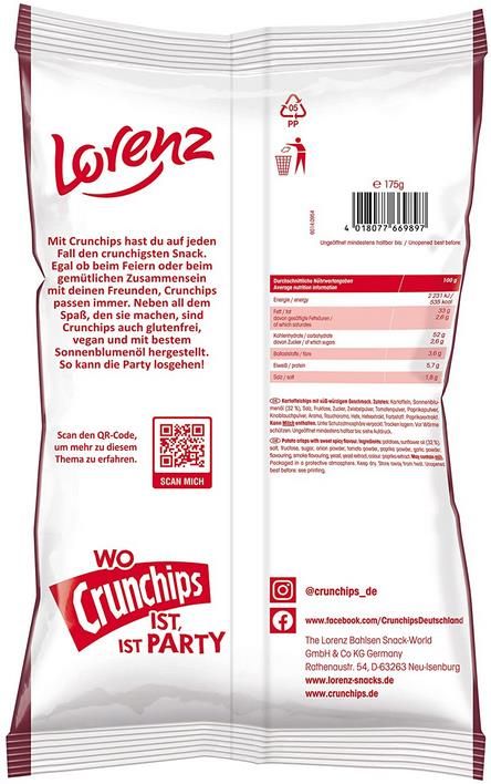 10er Pack Lorenz Crunchips Western Style, 175 g ab 9,52€ (statt 17 ...