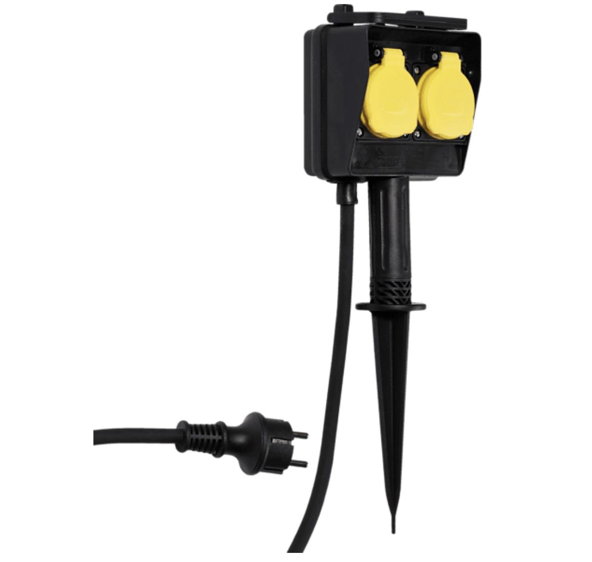 VIVANCO Outdoor 2-fach Steckdose mit Erdspieß inkl. 3m Kabel für 9,99 ...