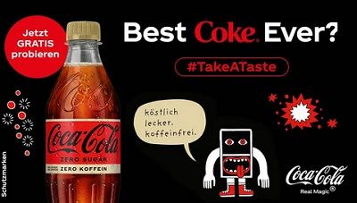 Coca-Cola Zero Sugar Zero Koffein kostenlos ausprobieren