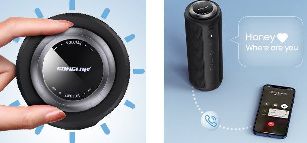 SONGLOW LS01 - BT 5.0 Lautsprecher mit 40W & 360° Stereo Sound für 47 ...