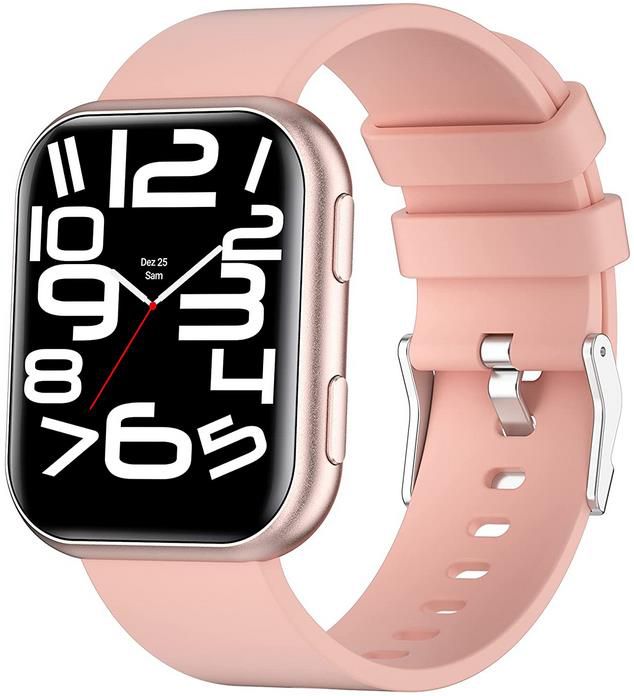 Touchelex Damen Smartwatch in Rosegold - 1,75 Zoll Touch Display mit ...