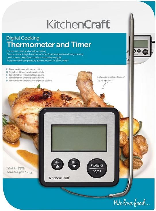 Kitchen Craft Digitales Kochthermometer und Küchentimer für 10,65 ...