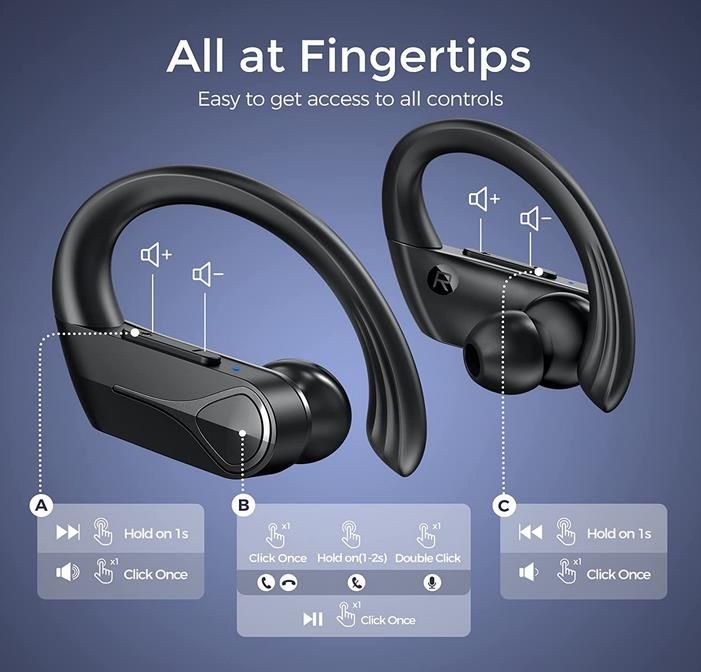 Msthoo Punchy Bass Bluetooth Sport Kopfhörer mit Mikrofon für 11,99 ...