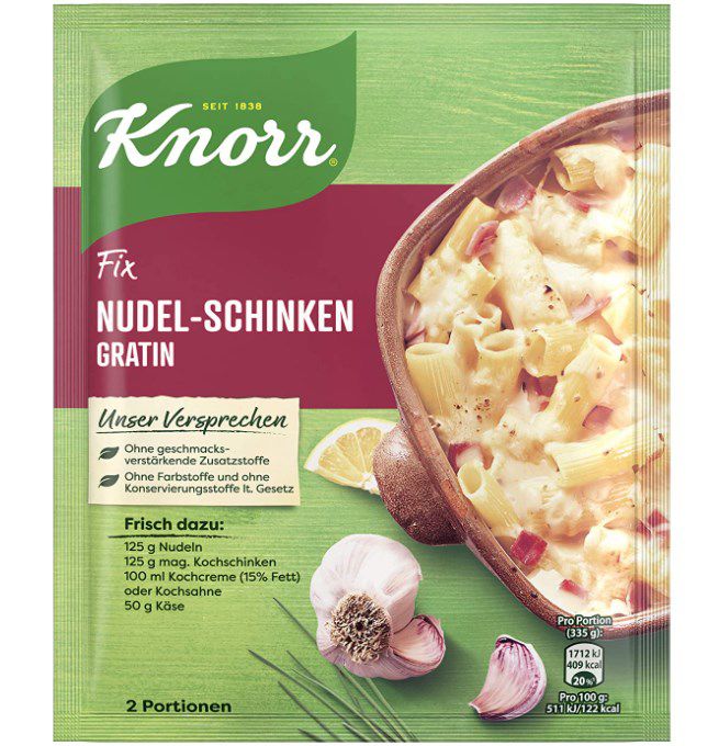 29 x Knorr Fix Nudel-Schinken Gratin für je 2 Portionen ab 19,72 ... 29 x Knorr Fix Nudel-Schinken Gratin für je 2 Portionen ab 19,72 ...