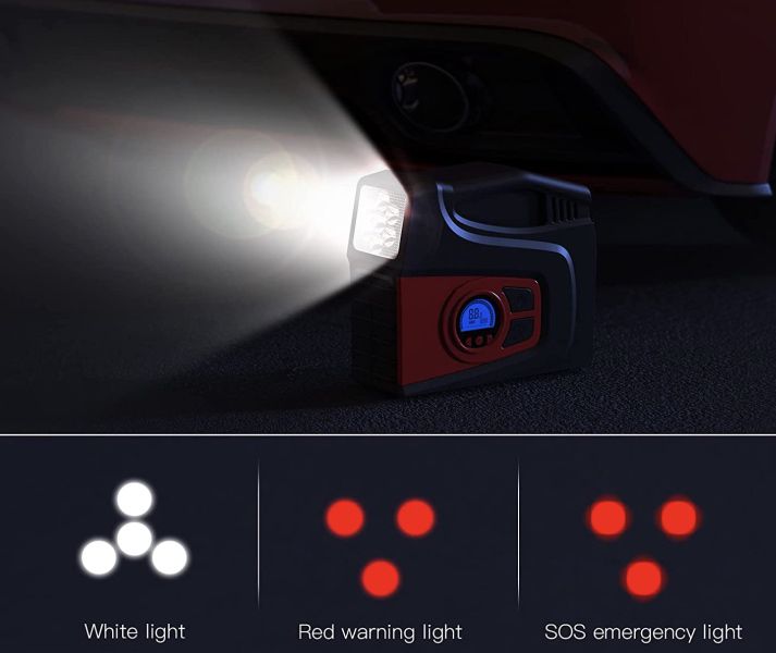 Floomp Luftkompressor für 12V mit bis zu 10 bar, 3 Modi LEDs & LCD ...