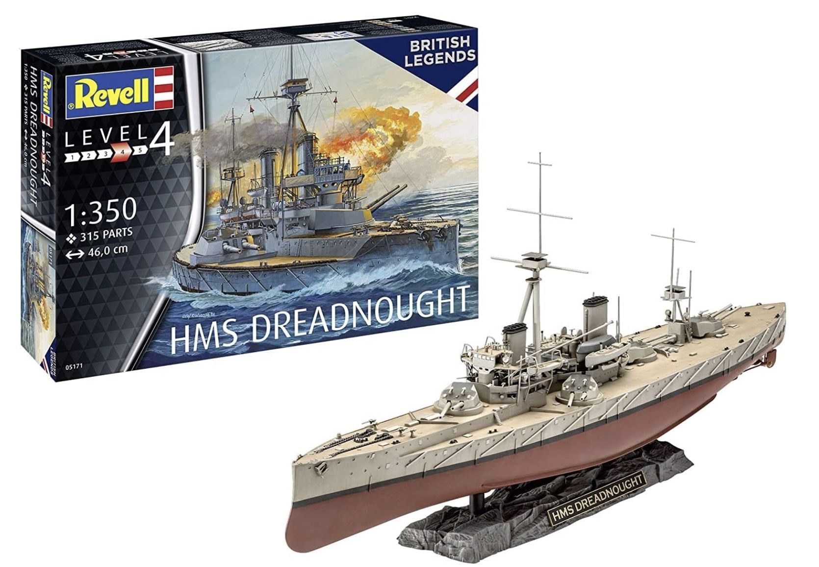 Revell 05171 - Plas­tik­mo­dell­bau­satz Boot HMS Dre­ad­nought (1:350 ...
