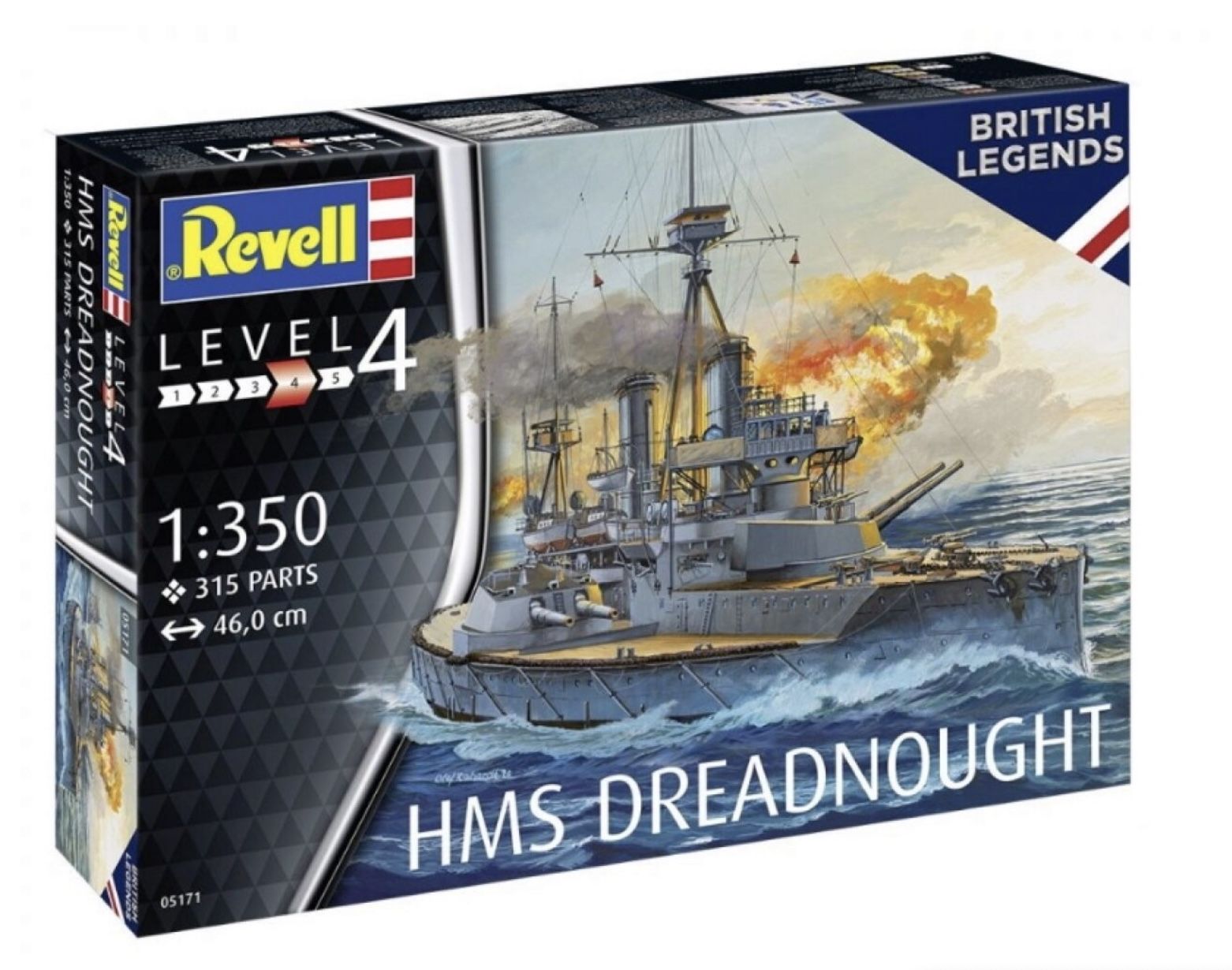 Revell 05171 - Plas­tik­mo­dell­bau­satz Boot HMS Dre­ad­nought (1:350 ...