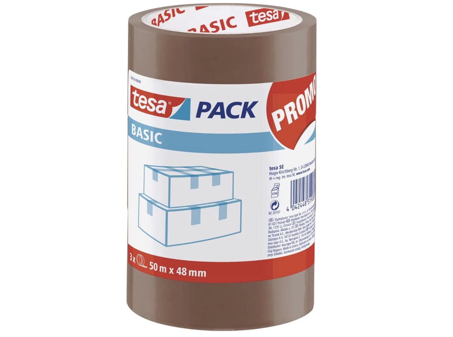 3x tesa Basic Pack Verpackungsklebeband für 4,44€ (statt 8€)