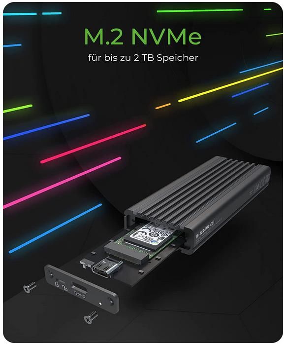 Portable SSD Housing ICY BOX M.2 NVMe SSD Enclosure - USB 3.1 Gen 2 ...