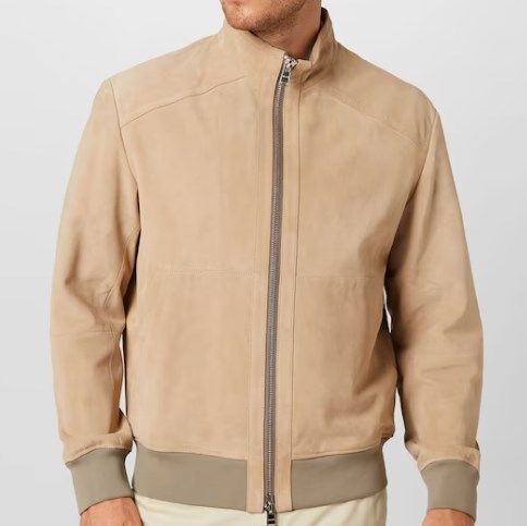 Hugo Boss Mika Lederjacke in Beige für 322,15€ (statt 384€) - M/L