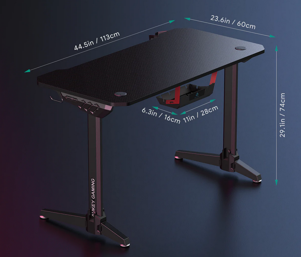 Aukey LY113 Gaming Tisch mit RGB-Beleuchtung für 112€ (statt 160€)