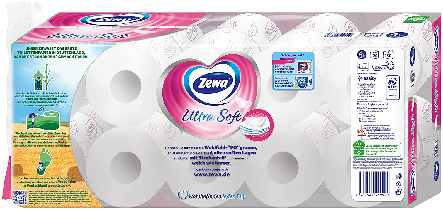 60er Pack Zewa Ultra Soft Toilettenpapier 3x 20 Rollen ab 28,86€ (statt ...