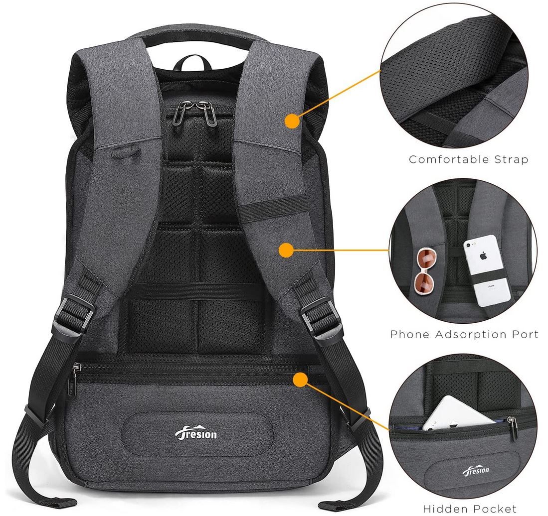 Fresion Anti-Diebstahl-Laptop Rucksack (18l) mit USB für 29,99€ (statt 60€)