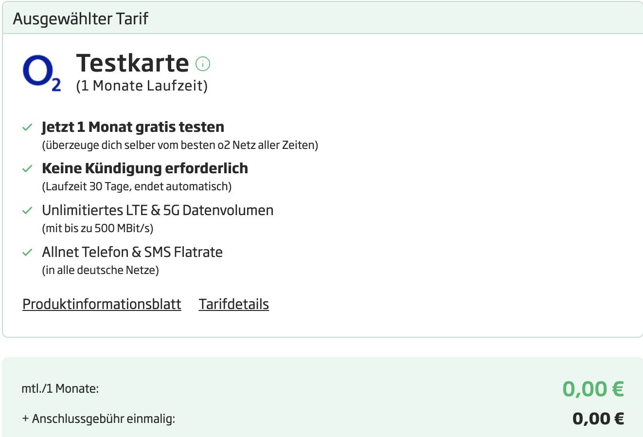 GRATIS! o2 Testkarte mit unlimited 5G/LTE Datenvolumen inkl. Allnet-Flat