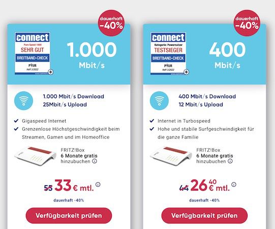 PYUR Internet mit 40% Rabatt (dauerhaft!) - z.B. 1.000 Mbit/s nur 33€ mtl.