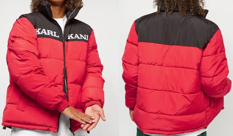 Karl Kani Retro Block Reversible Puffer Jacket In Rotschwarz Für 80€ Statt 129€